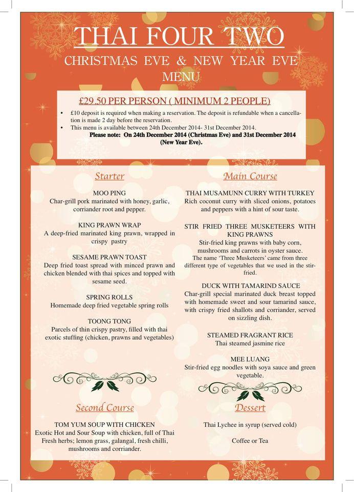 Menu at Thai Four Two Restaurant, Rochester