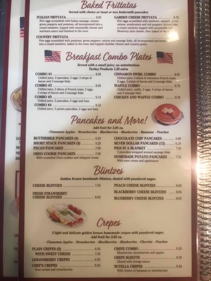 Menu at Cafe Romeo, Romeoville
