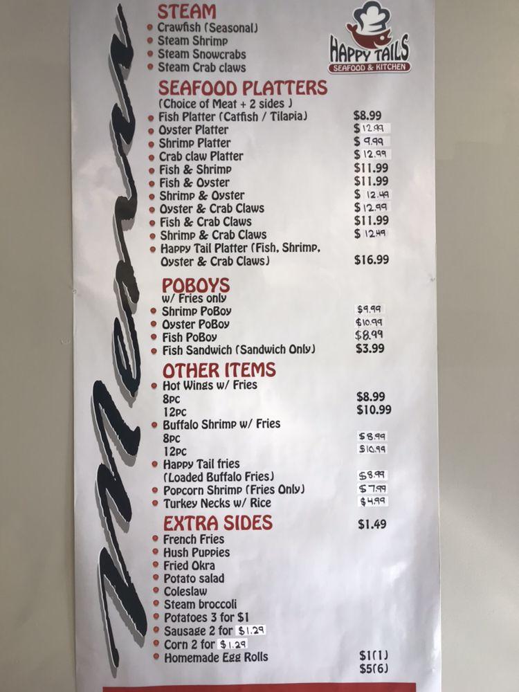 Menu at Happy Tails Seafood restaurant, Mobile