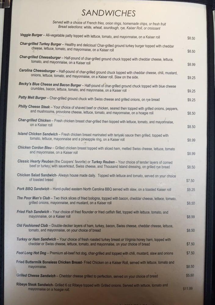 Menu at Hope Valley Diner restaurant, Durham, Shannon Rd