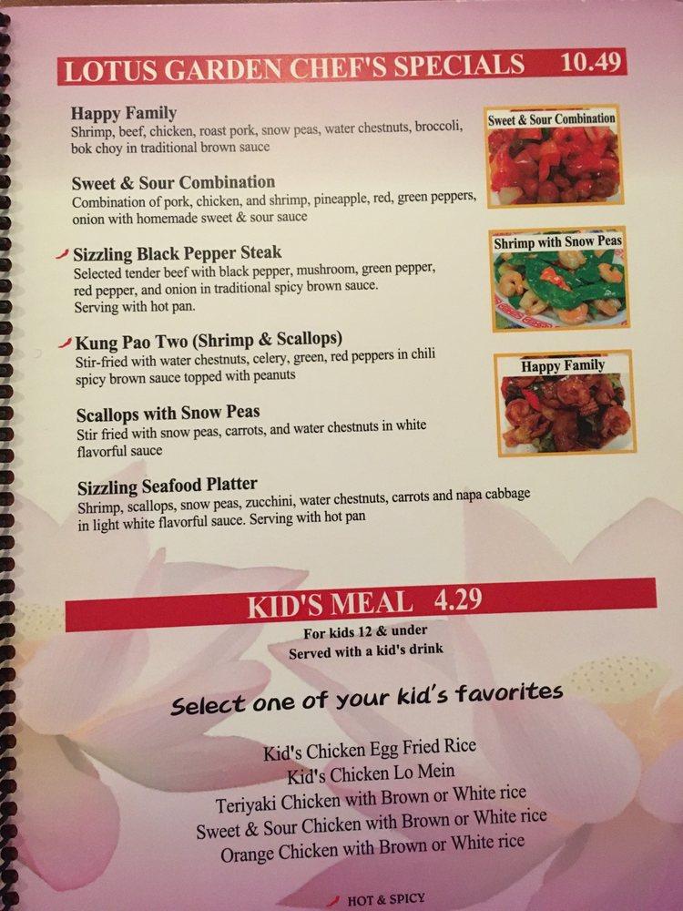 Menu at Lotus Garden Chinese Cuisine restaurant, Apache Junction
