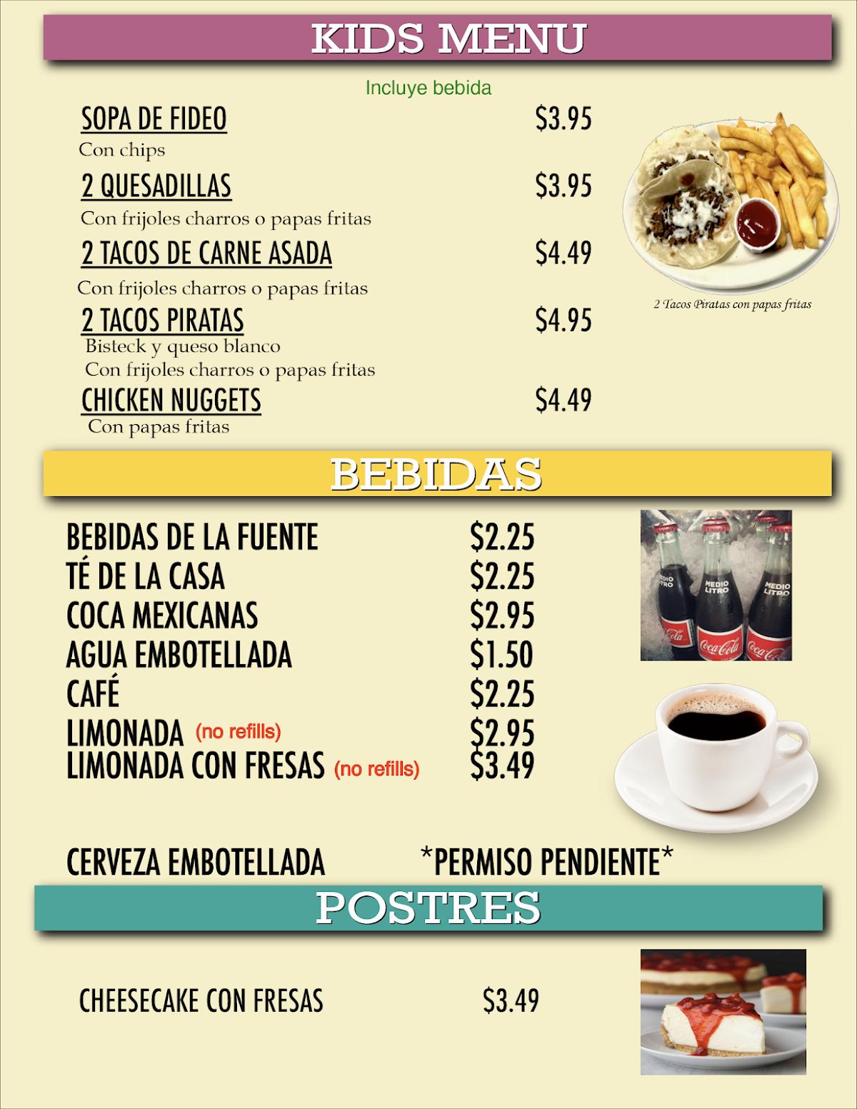 Menu at El Portón Mexican Restaurant McAllen, McAllen