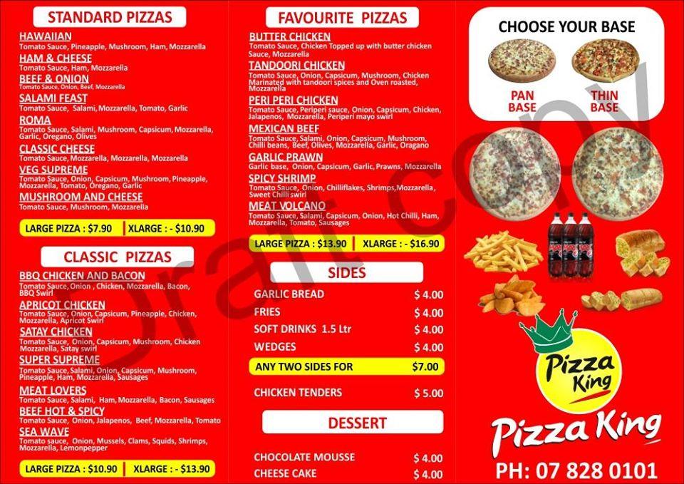 Menu at Pizza King Huntly restaurant, Huntly