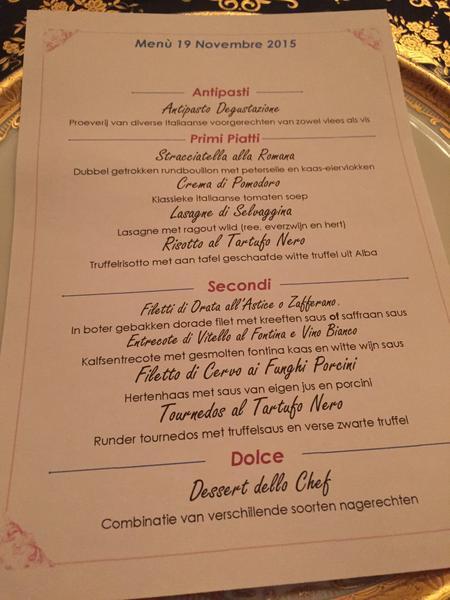 Menu at Restaurant La Rusticana, Arnhem
