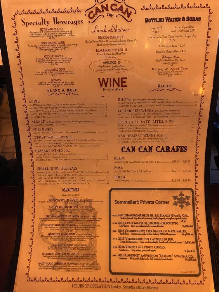 Carta del restaurante Can Can Brasserie, Richmond