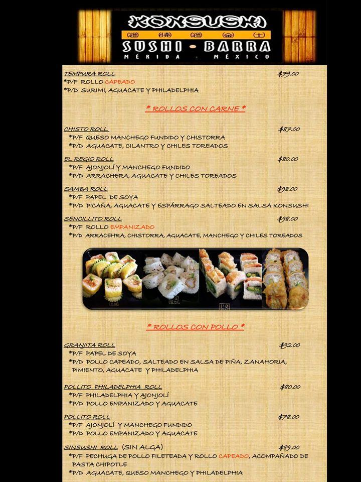 Carta del restaurante KONSUSHI, Merida, C. 45 338