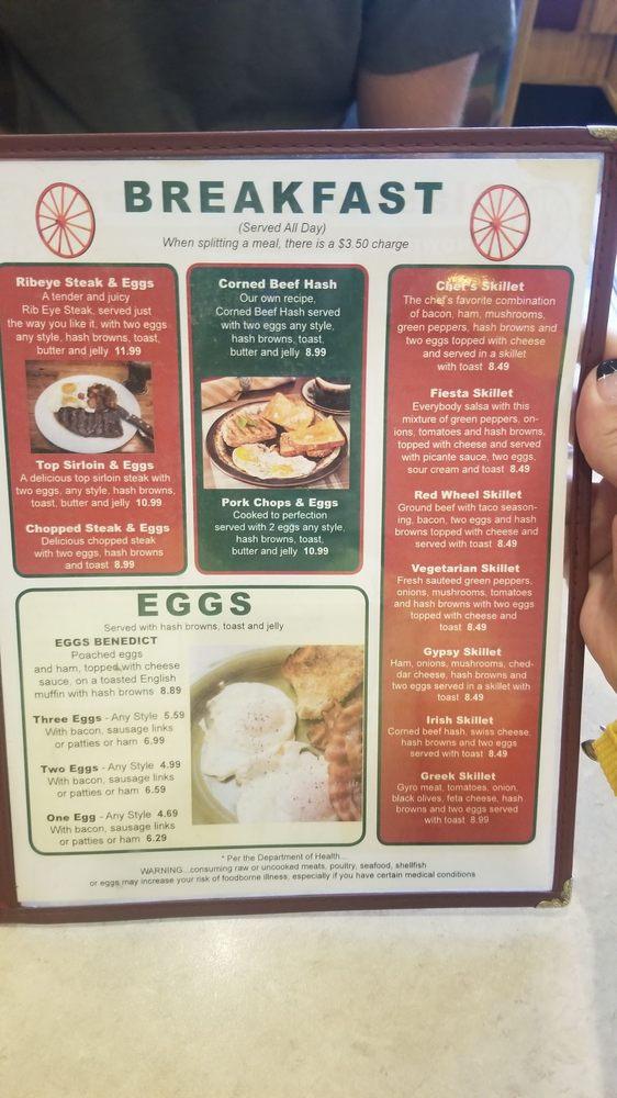 Menu at Monticello Red Wheel restaurant, Monticello