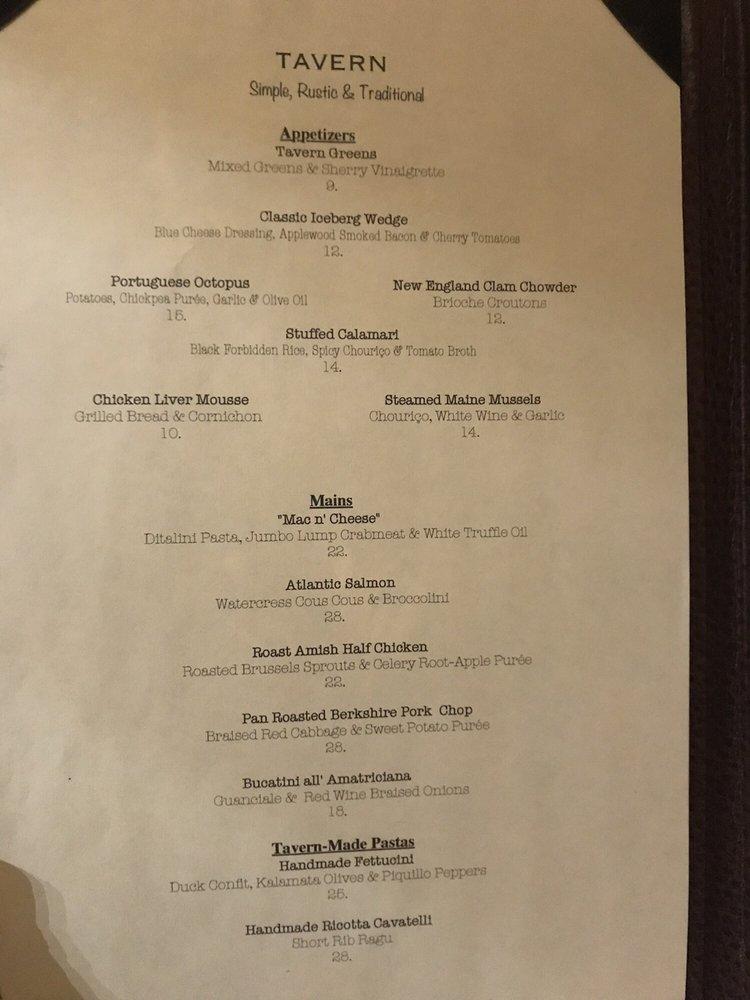 Menu at Tarry Tavern pub & bar, Tarrytown