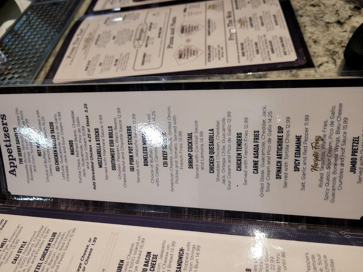 Menu at The Derby Room Perris pub & bar, Perris