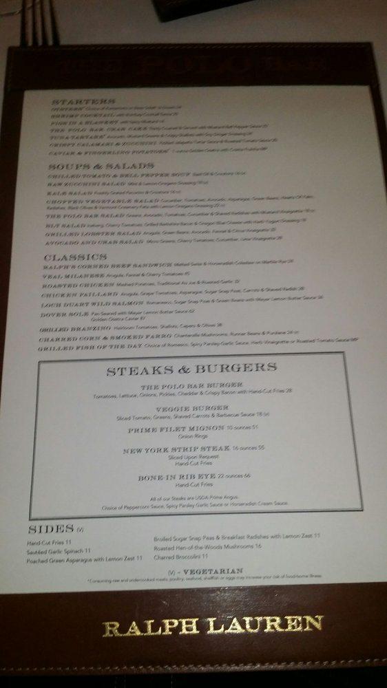 Menu at The Polo Bar, West New York, 1 E 55th St