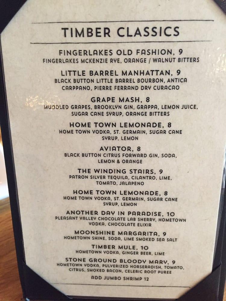 Menu at Timber Stone Grill pub & bar, Hammondsport
