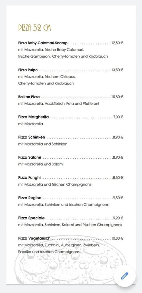 Speisekarte von Restaurant Mediterran bei Zoran, Abensberg