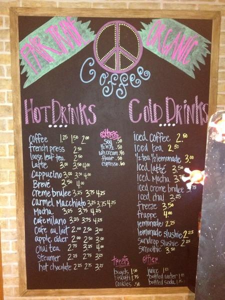 Menu at Studio 54 Coffee Shop & Salon, Shiocton