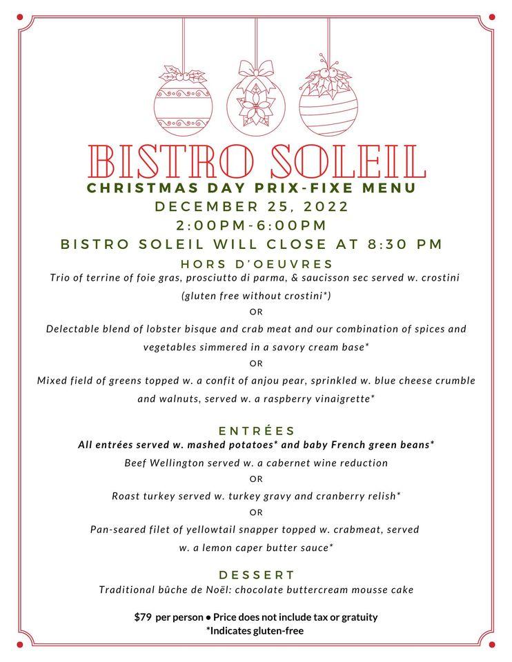 Menu at BISTRO SOLEIL AT THE OLDE MARCO INN desserts, Marco Island