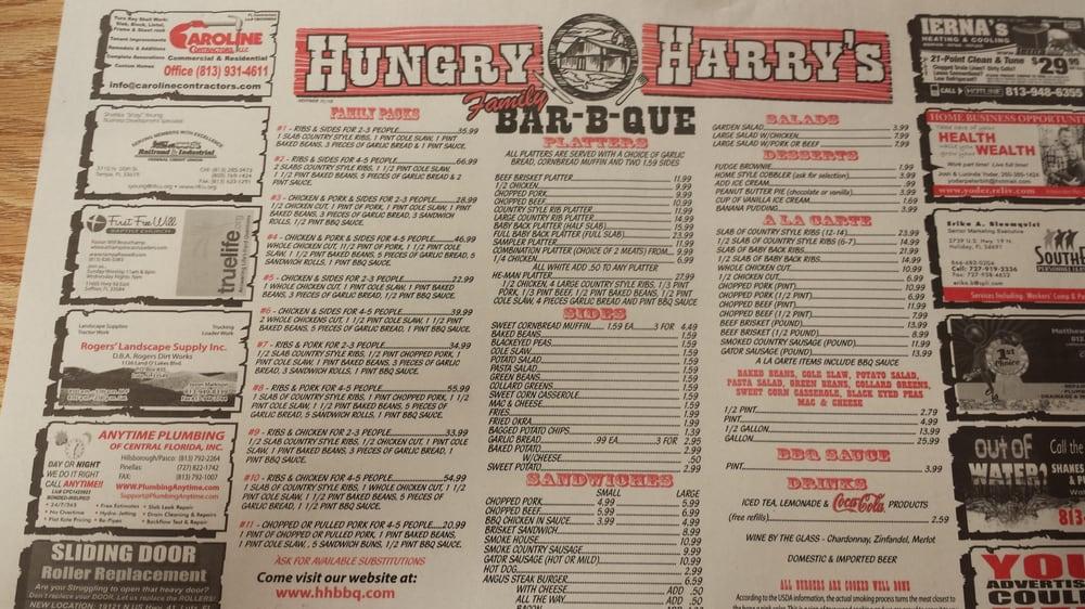 Menu at Hungry Harry's Famous BBQ, Seffner
