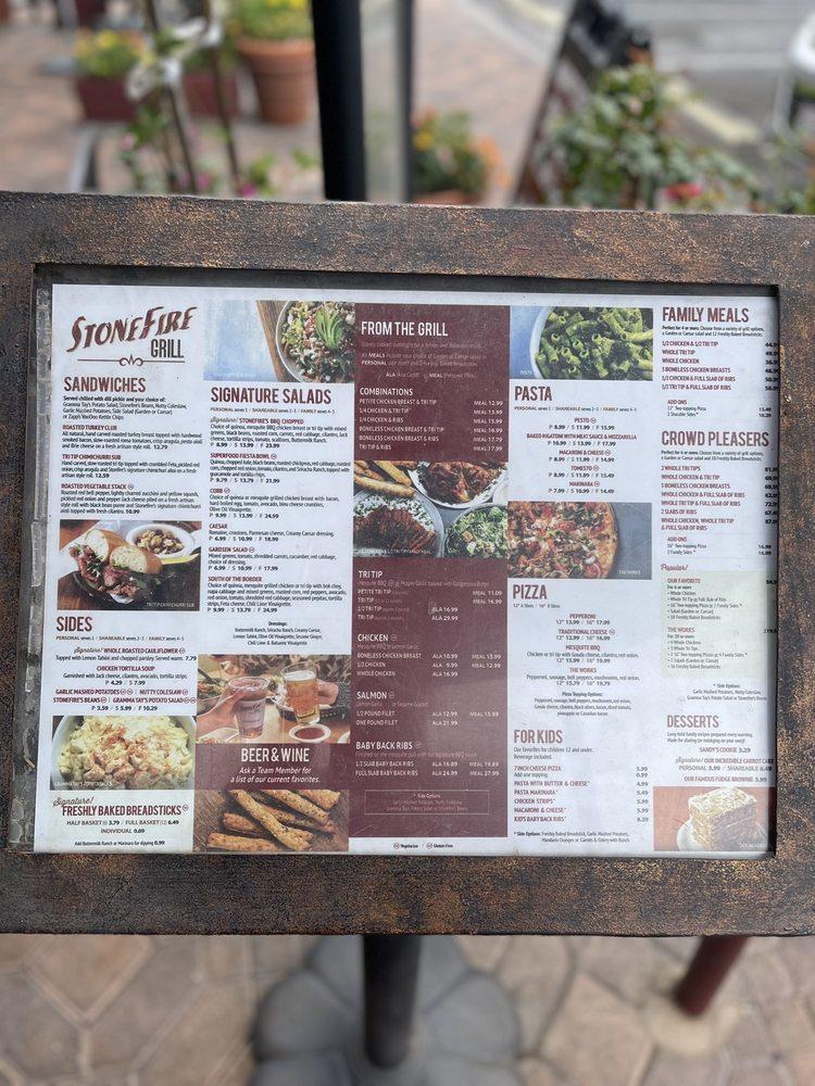 Menu at Stonefire Grill BBQ, Santa Clarita