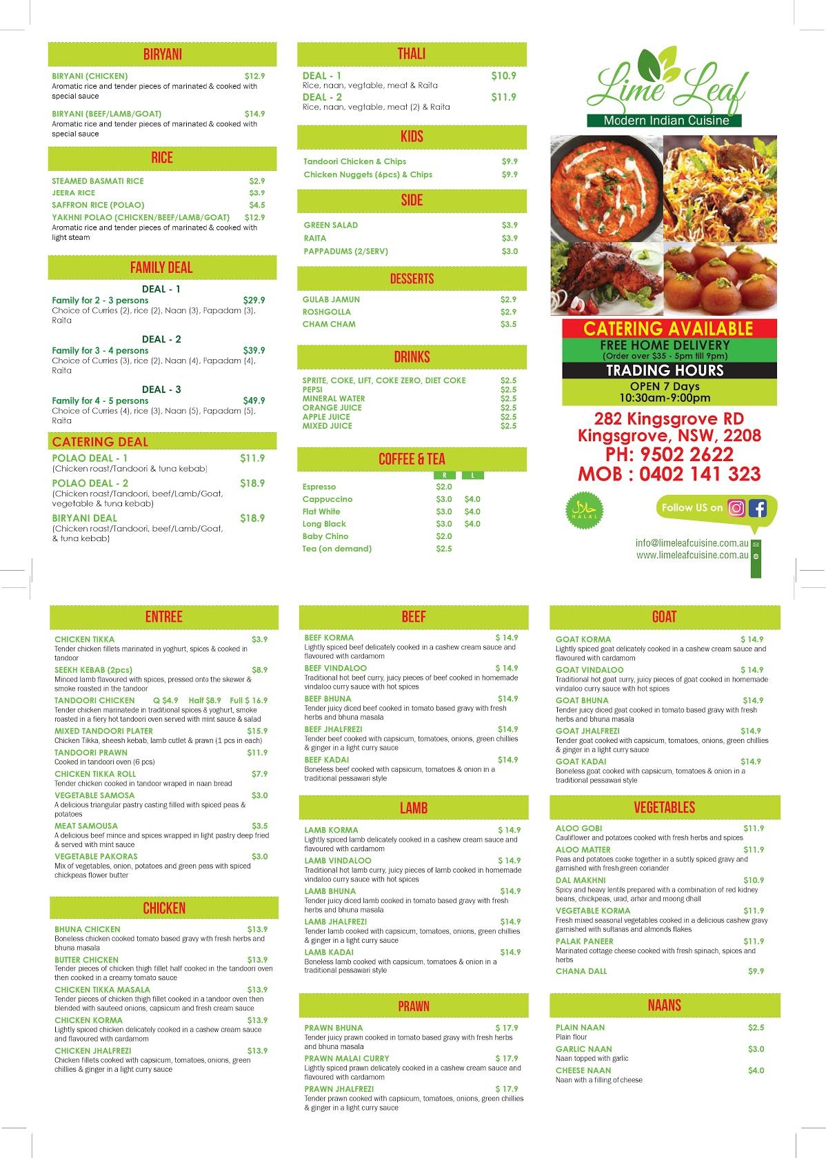 Menu at El Senior Mexican Taqueria restaurant, Kingsgrove