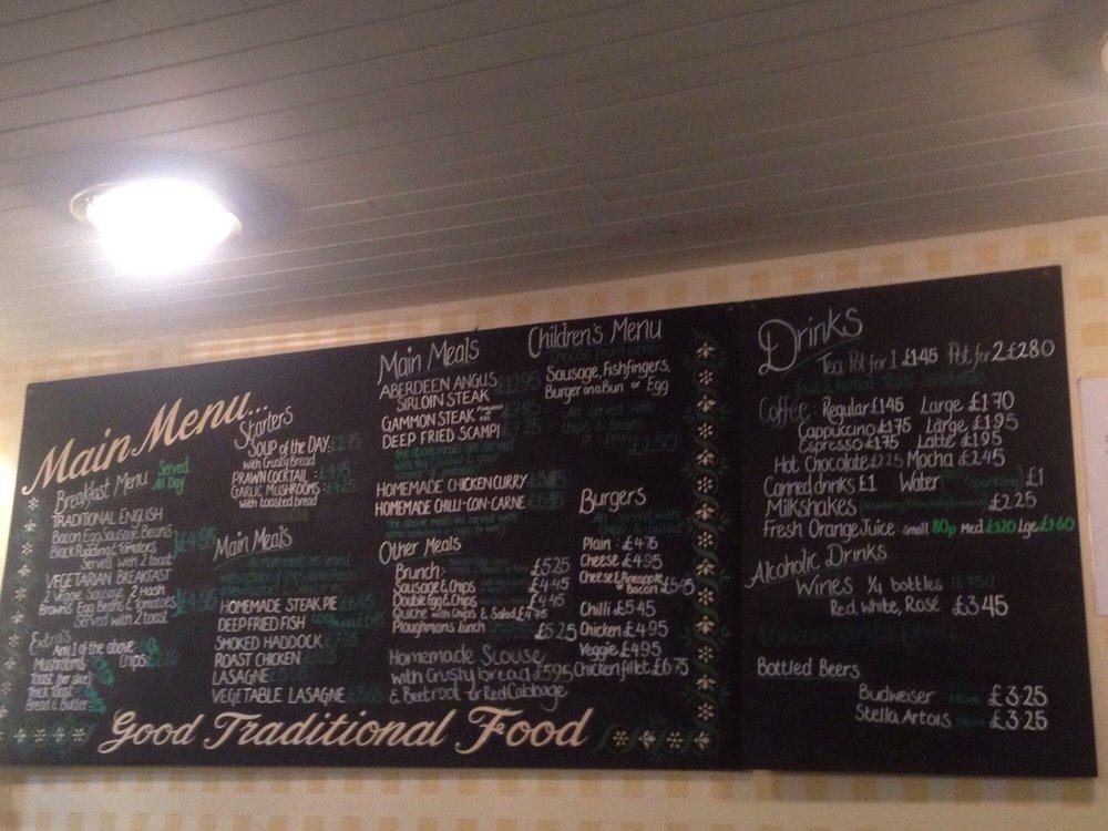 Menu at Maggie Mays restaurant, Liverpool