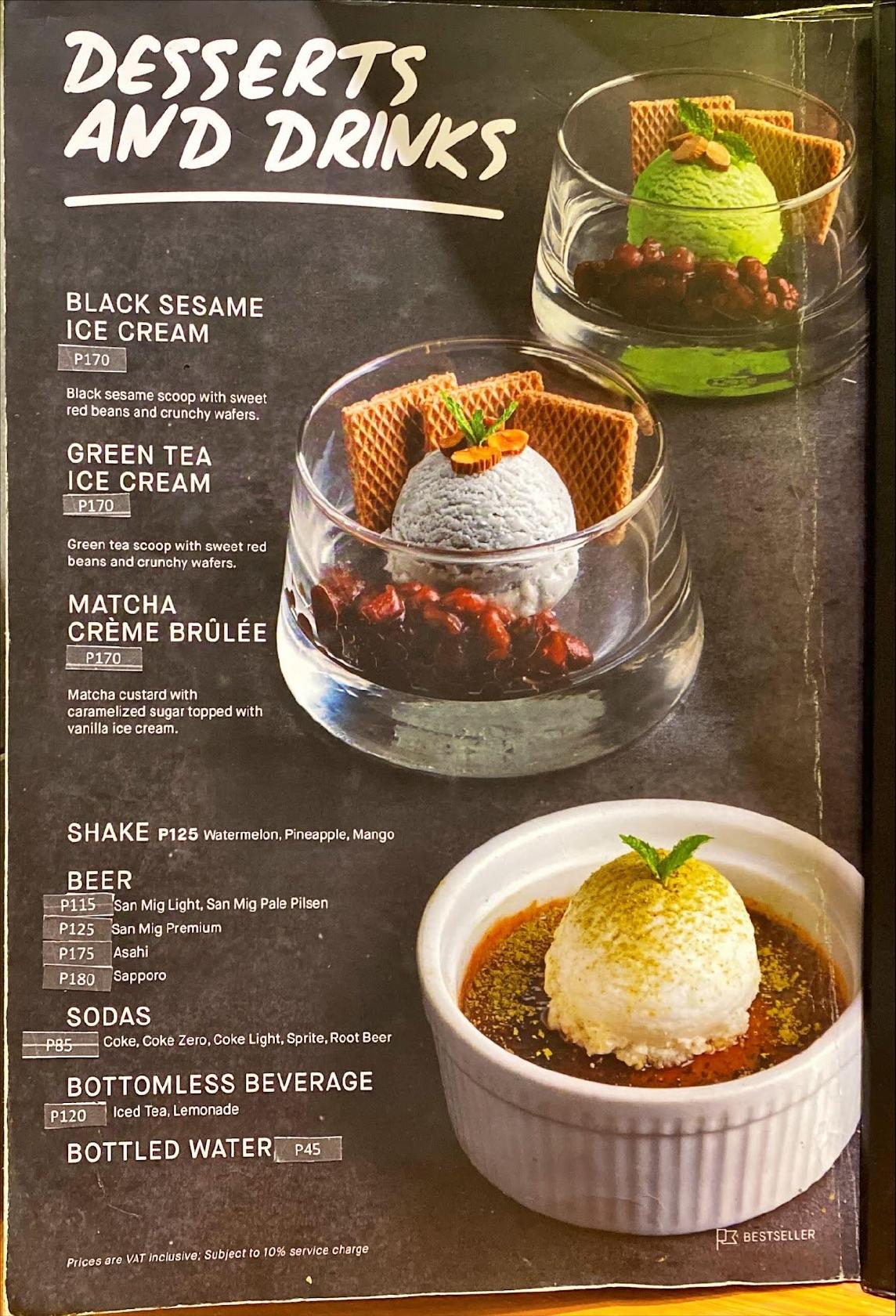 Menu at Ippudo restaurant, Manila, Level 1 Robinsons Place Manila