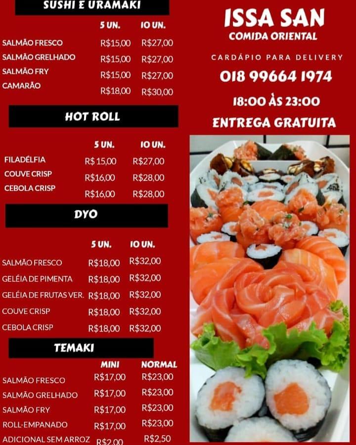 Menu em Issa San - Comida Oriental restaurante, Assis