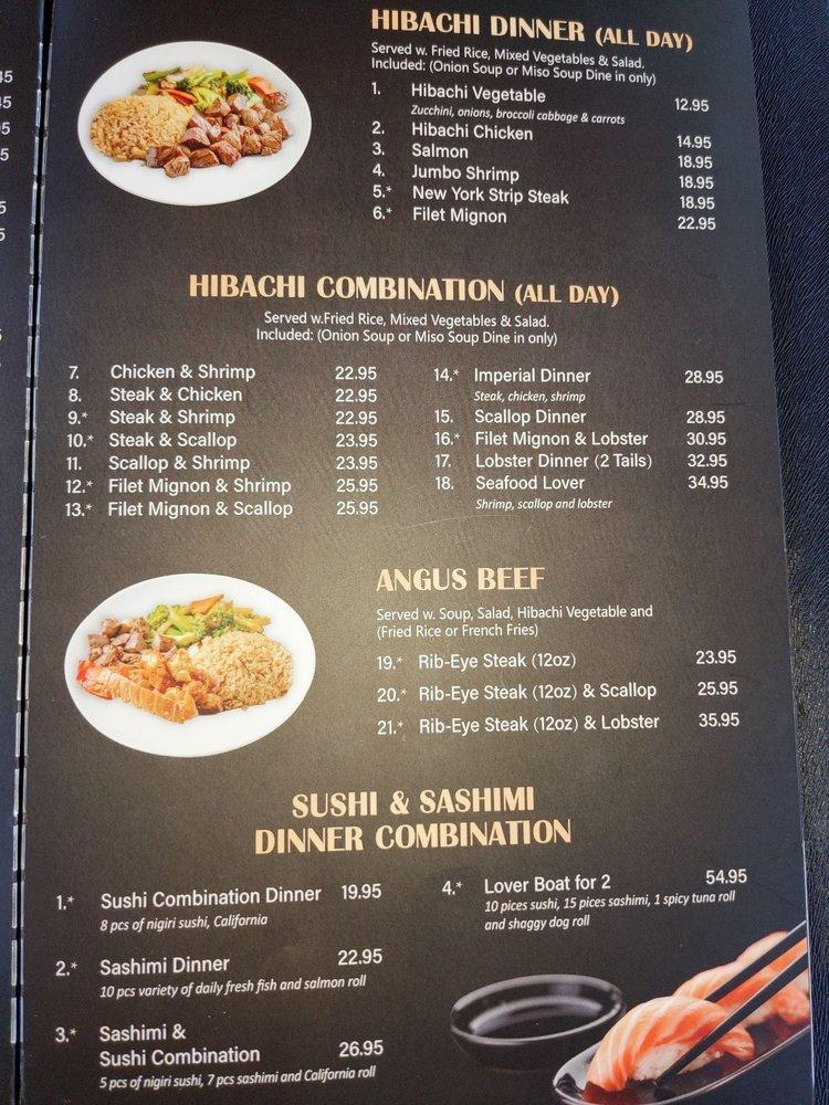 Menu at Miyako Steakhouse Of Japan, Gulf Breeze