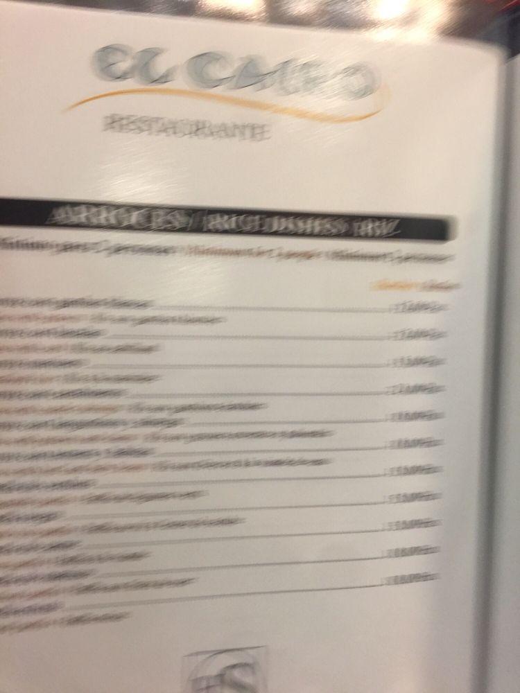 Carta de Restaurante El Cairo, Sevilla, C/ Reyes Católicos 13