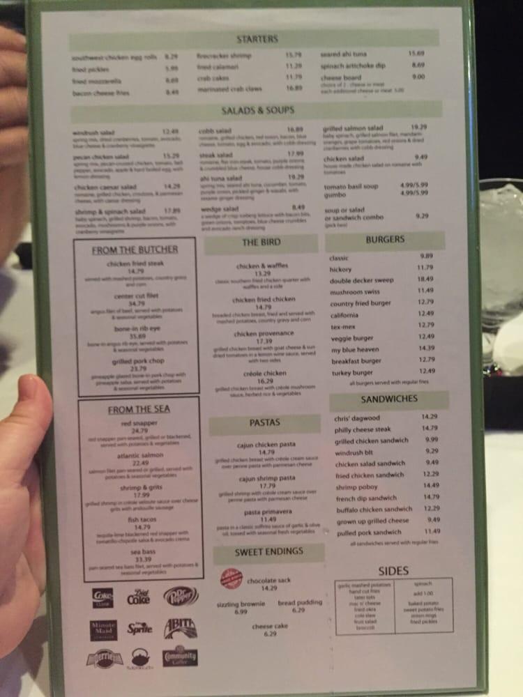 Menu at Windrush Grill restaurant, Shreveport