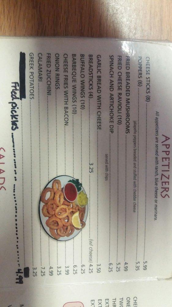 Menu at Inman House of Pizza restaurant, Inman