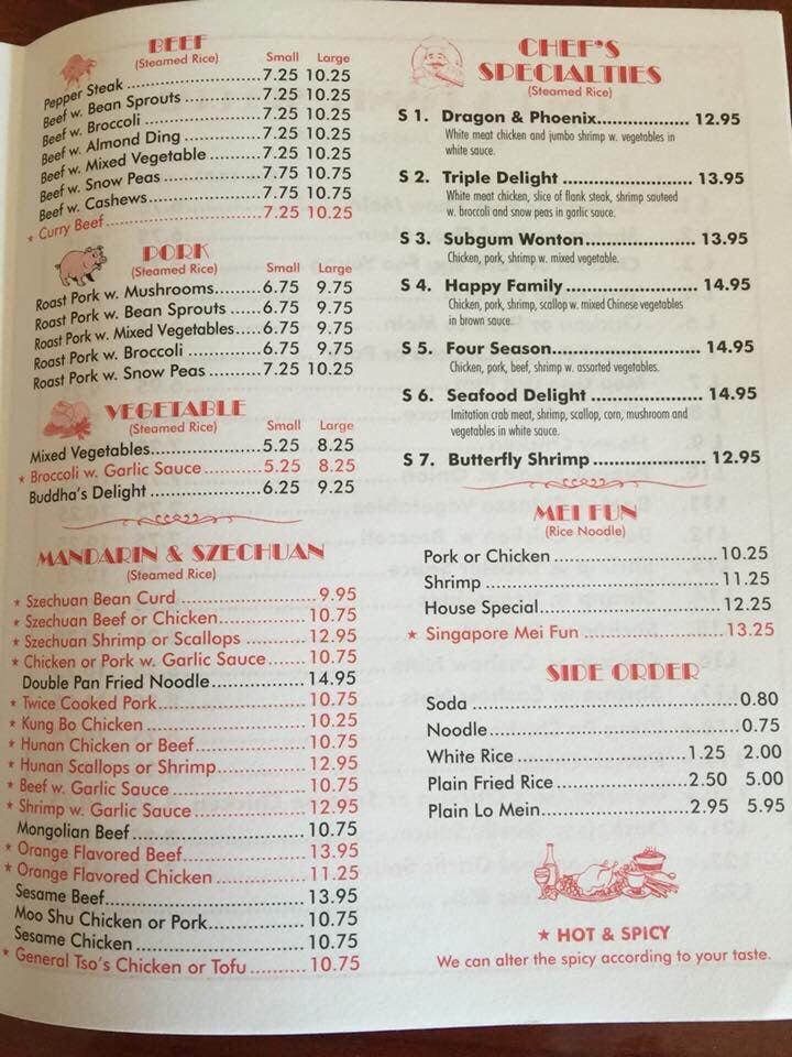 Menu at Pings Kitchen Chinese Take Out restaurant, Englewood