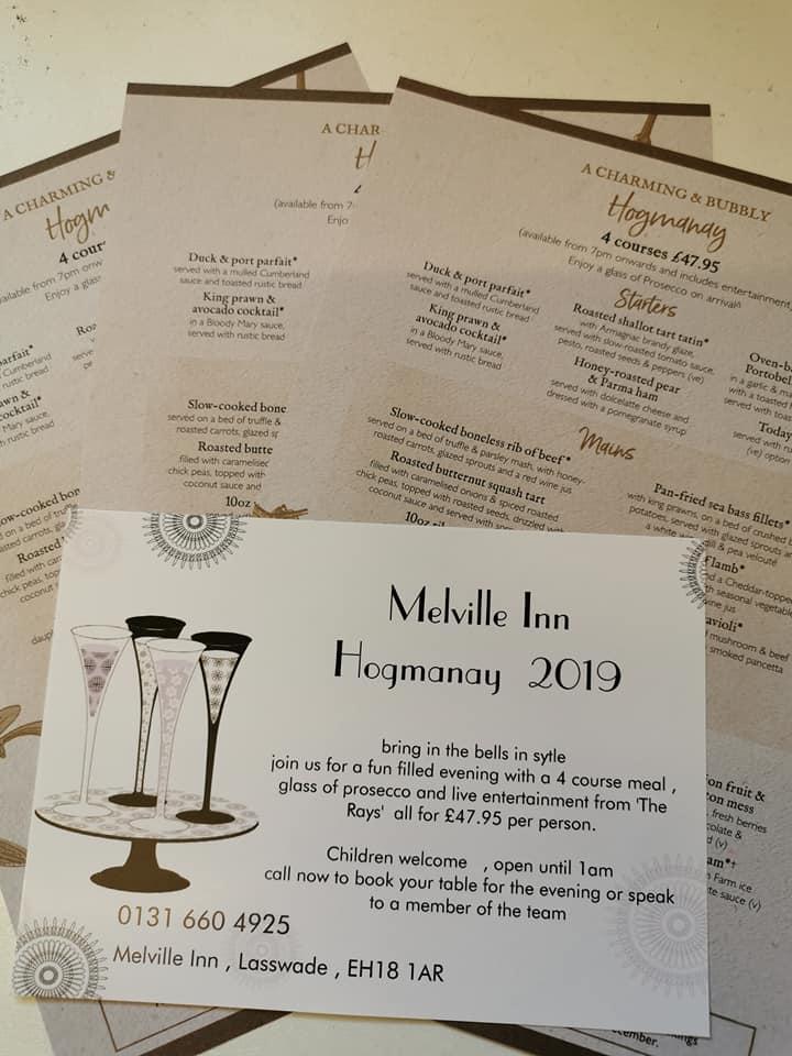 Menu at The Melville Inn pub & bar, Edinburgh