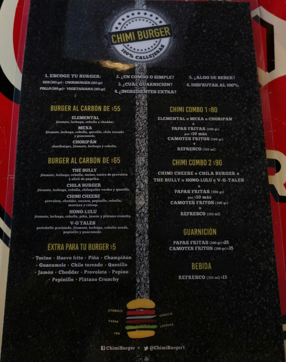 Menu at CHIMI BURGER restaurant, Ciudad López Mateos, Av Chapultepec 530