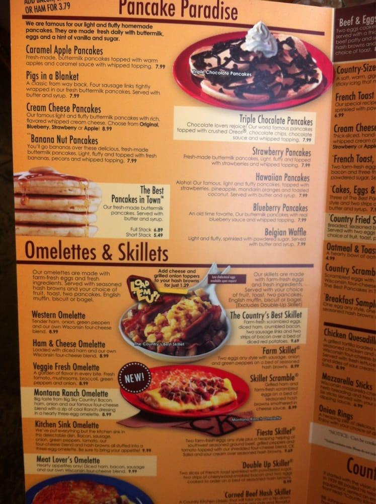 Menu at Country Kitchen restaurant, Atlantic City, Boardwalk