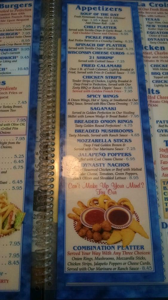Menu at Dynasty Family Restaurant, Racine