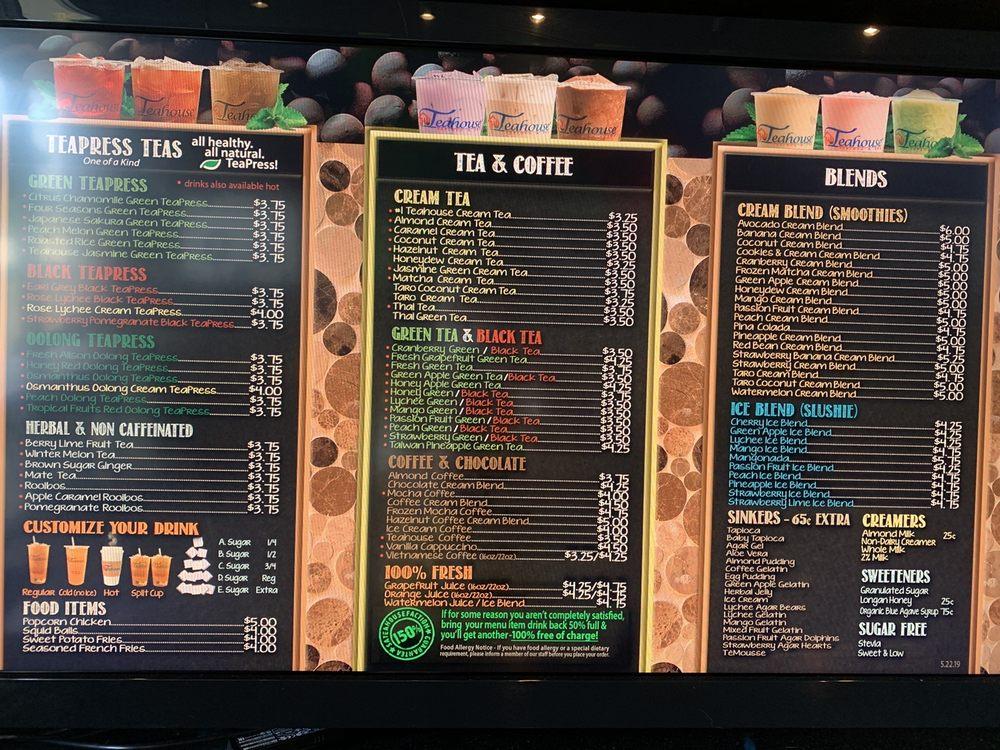 Menu at The Teahouse Tapioca & Tea pub & bar, Pearland