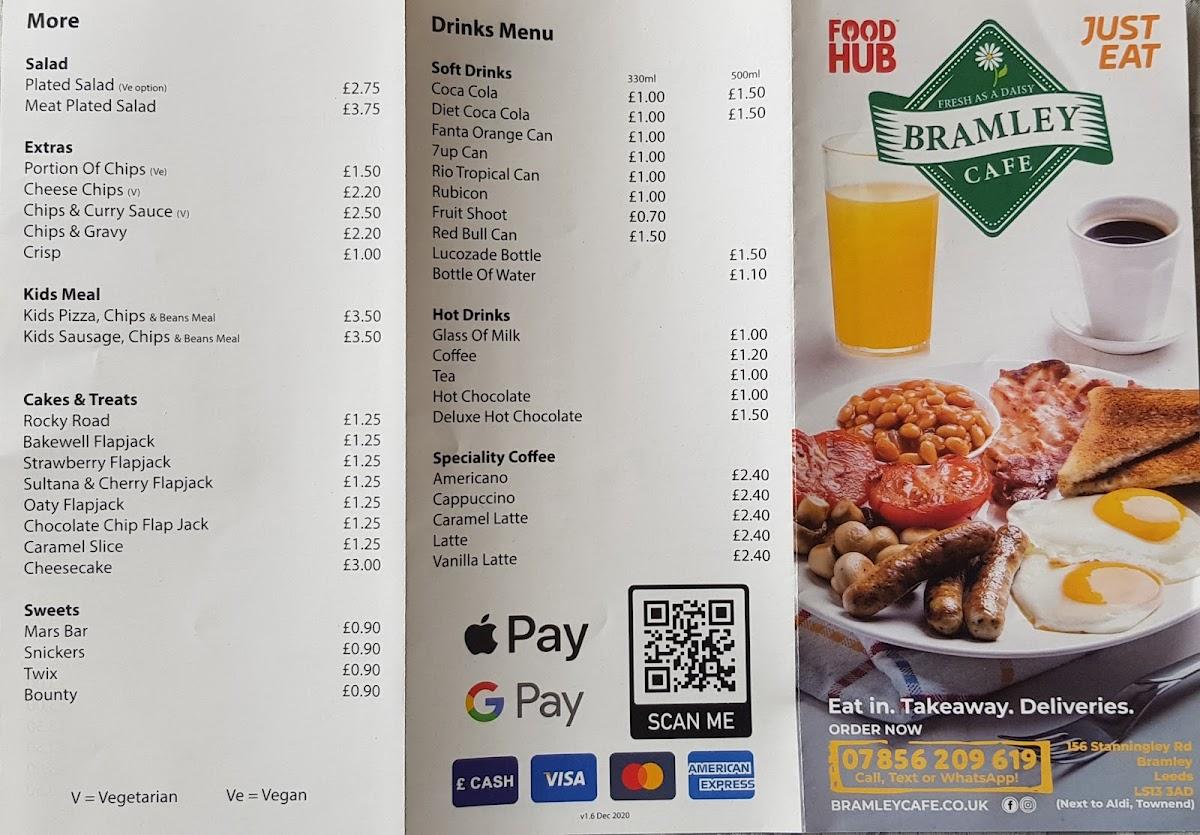 Carta de The New Bramley Cafe, Leeds