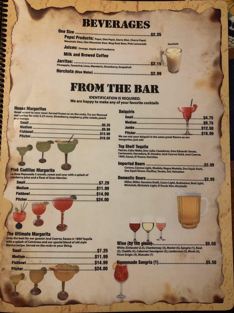 Menu at El Burrito Loco restaurant, Norton Shores
