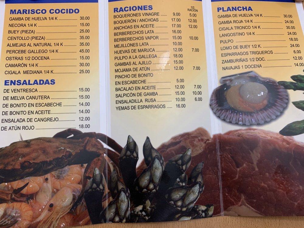 Menu at FIDE Cervecería & Marisquería pub & bar, Madrid, Calle de ...