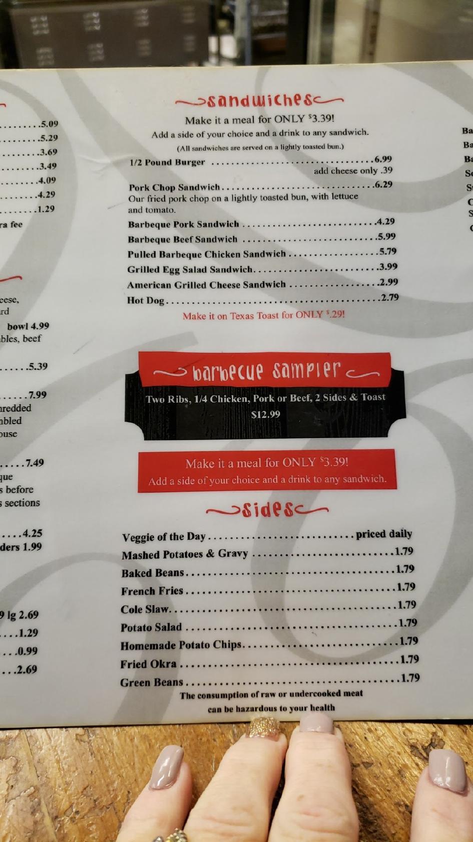 Menu at Charm City Seafood BBQ, Bartow