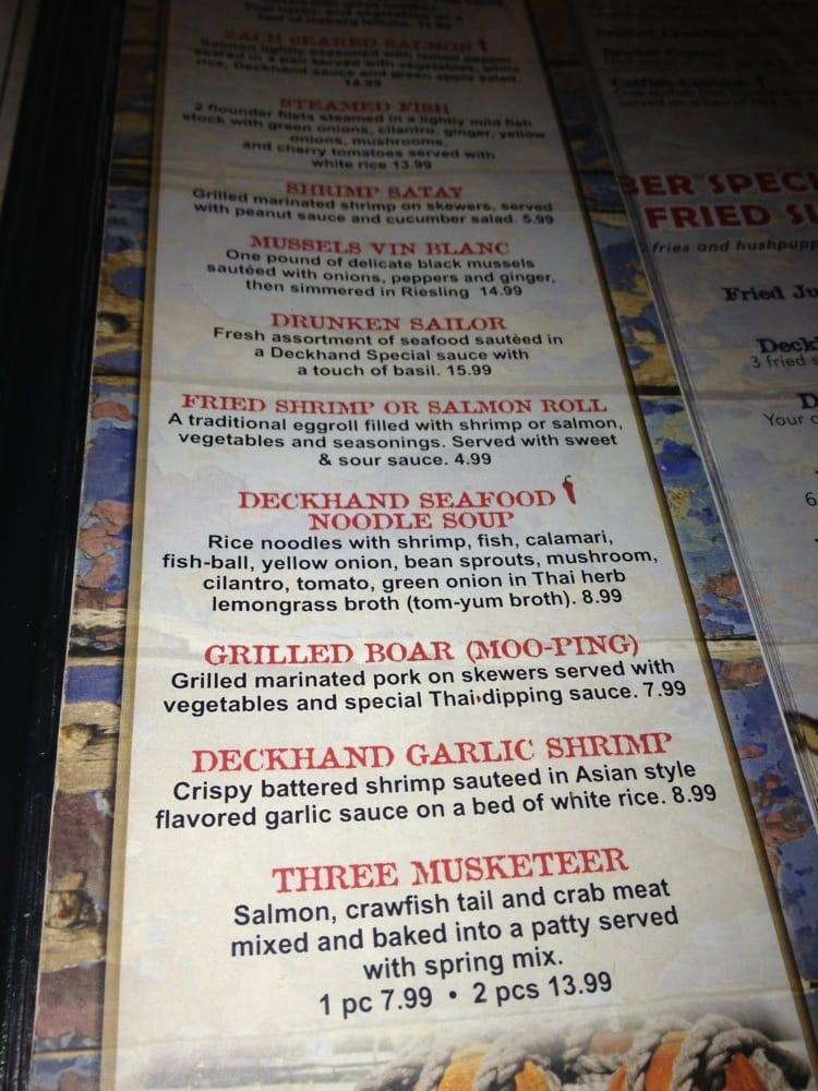 Menu at Deckhand Oyster Bar - North, Round Rock