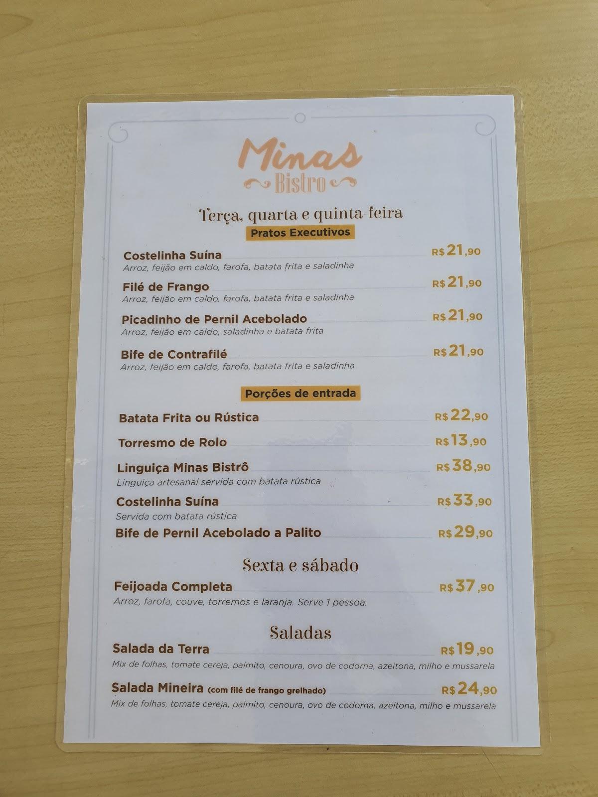 Menu at Minas Bistrô: Feijoada, Almoço,Restaurante Mineiro, Restaurante ...