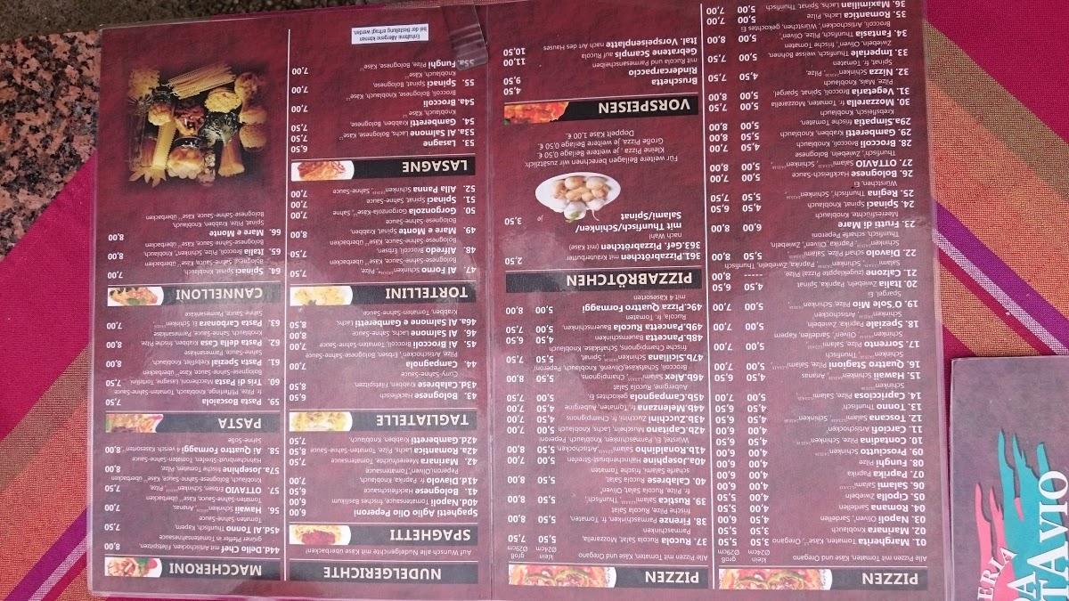 Speisekarte von Pizzeria Da Ottavio, Duisburg