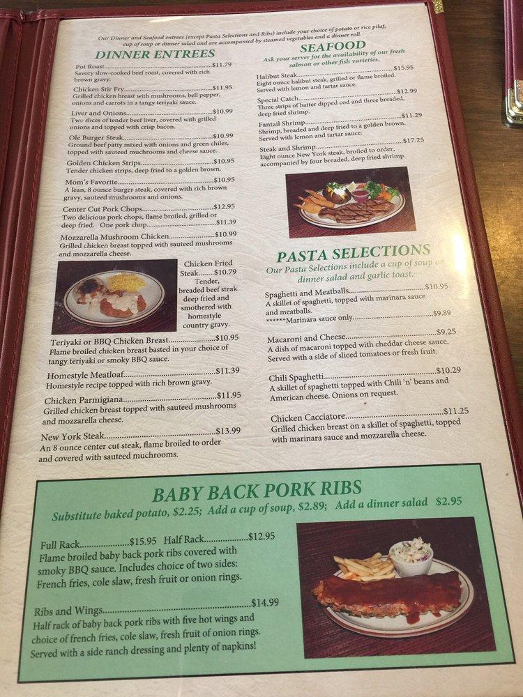 Menu at Fiddler's Restaurant, San Fernando
