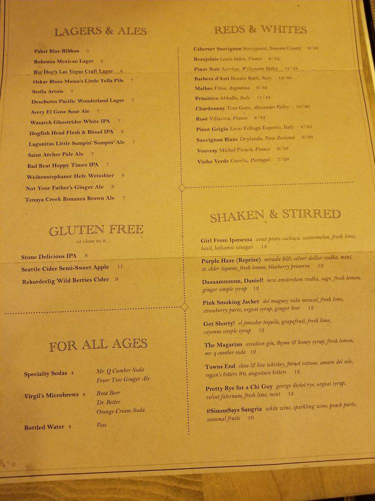 Menu at Carson Kitchen pub & bar, Las Vegas, 124 S 6th St Suite 100
