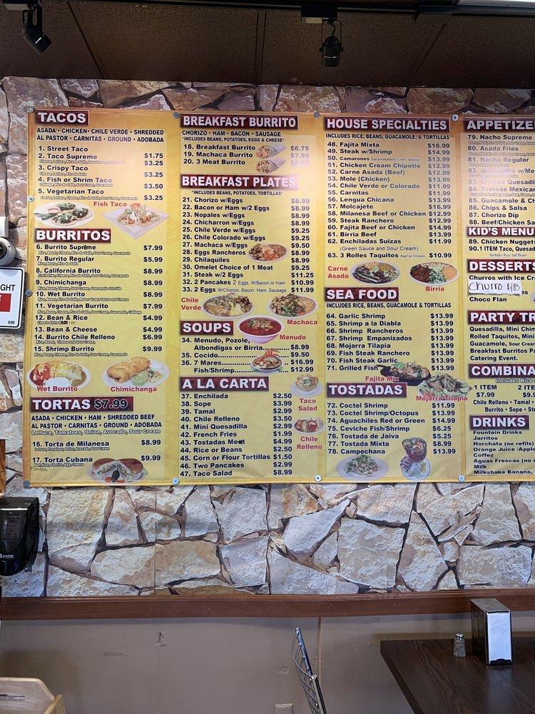 Menu at Pico De Gallo Mexican Food restaurant, Fresno, N Palm Ave