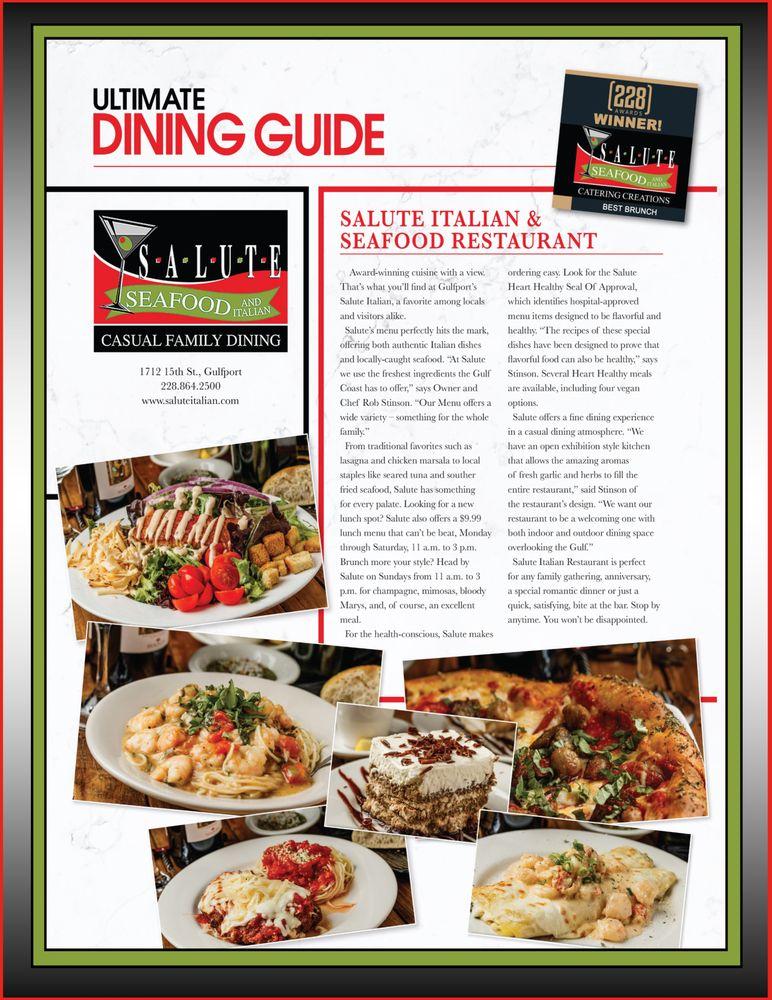 Menu at Salute Italian Restaurant, Gulfport