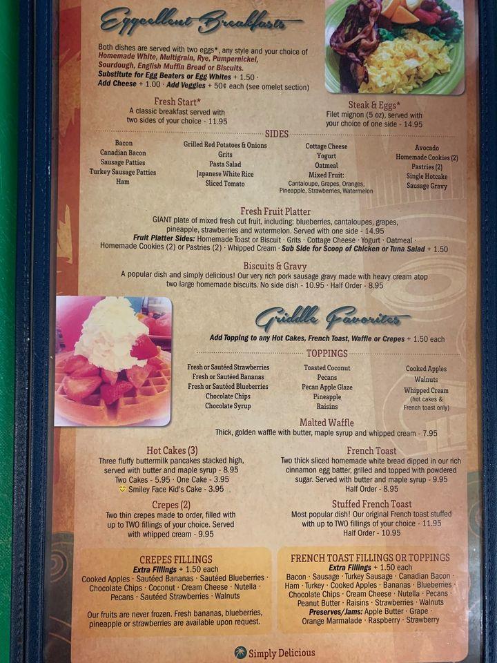 Menu at Simply Delicious Cafe & Bakery, Cocoa Beach