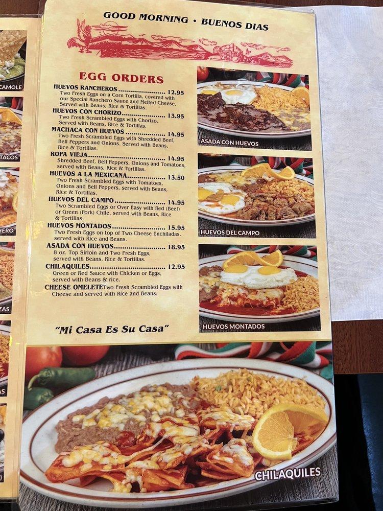 Menu at Mexico 1900 Restaurant, La Mirada