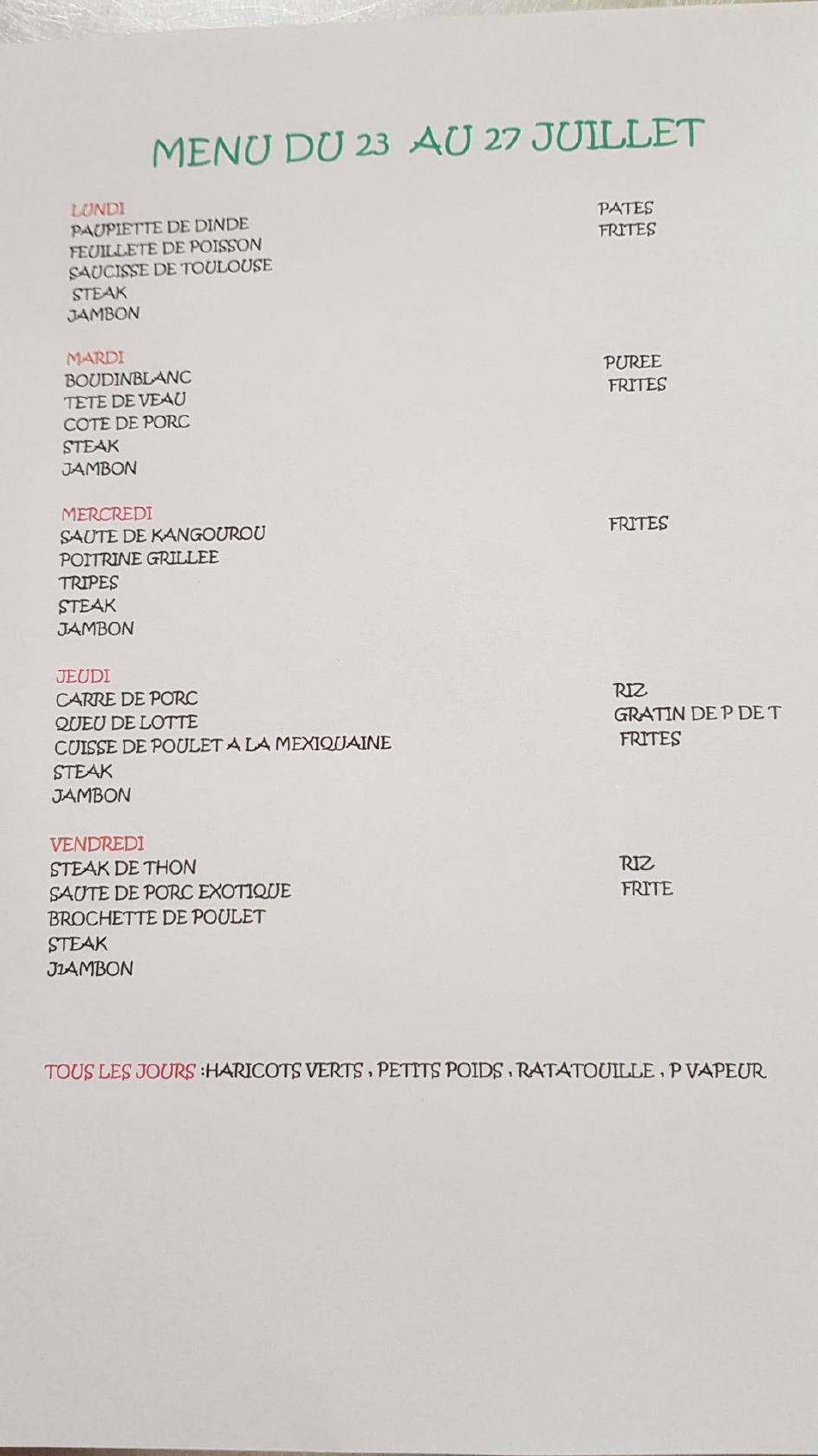 Menu au RESTAURANT CHEZ RENE, Canteleu