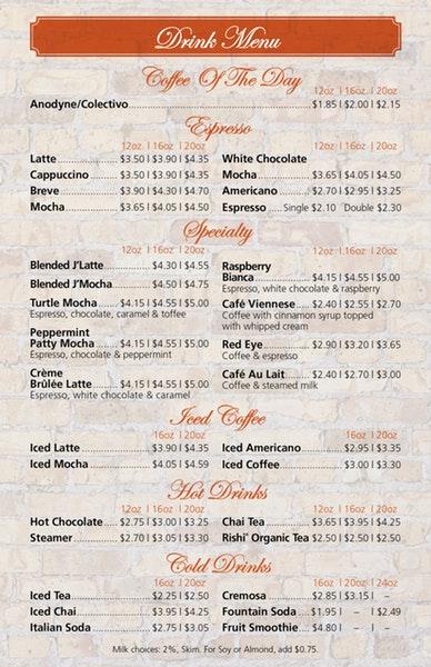 Menu at 600 East Cafe, Milwaukee