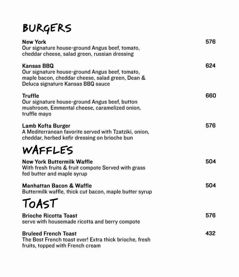 Menu at Dean & Deluca cafe, Makati, Ground Floor Edades Tower